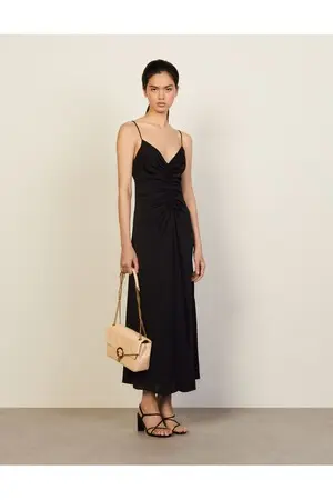 Sandro Midi Dress With Narrow Straps