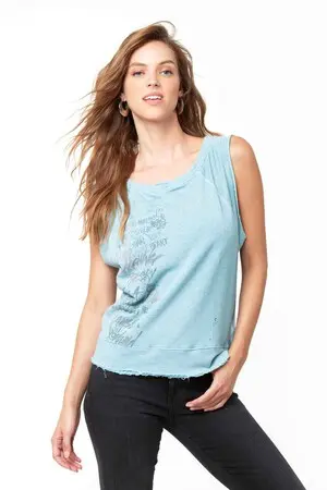 SIWY Nora Graphic Top - Blue