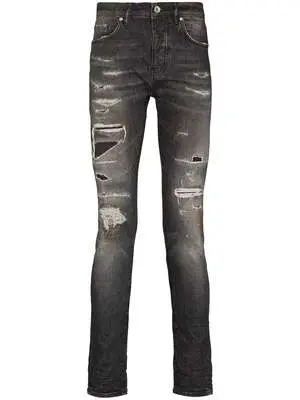 PURPLE BRAND Distressed-finish Skinny-jeans - Grey
