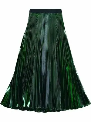 CHRISTOPHER KANE Pleated Lamé-effect Skirt