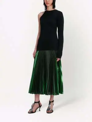 CHRISTOPHER KANE Pleated Lamé-effect Skirt