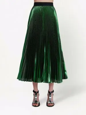 CHRISTOPHER KANE Pleated Lamé-effect Skirt