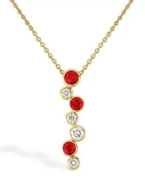 PRAGNELL 18kt Rose Gold Ruby And Diamond Drop Pendant Necklace - Pink