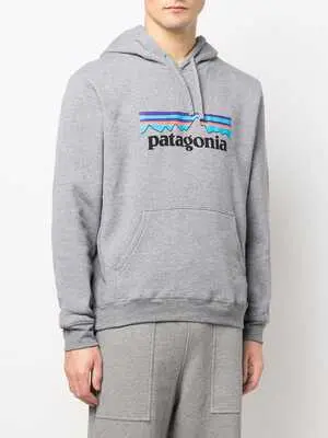 Patagonia Recycled Logo-print Hoodie - Grey