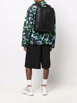 PIQUADRO Leather Backpack - Black