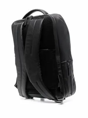 PIQUADRO Leather Backpack - Black