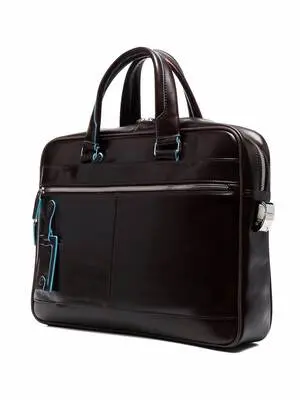 PIQUADRO Contrast-stitching Leather Briefcase