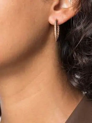 ANITA KO 18kt Rose Zoe Braided Hoop Earrings - Gold