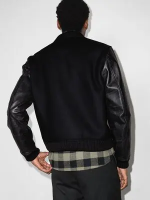 Off-White Logo-patch Varsity Jacket - Black