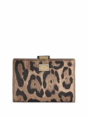Dolce & Gabbana Crespo Leopard-print Zip-around Wallet - Brown