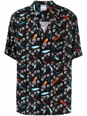 COUNTY OF MILAN Floral-print Short-sleeve Shirt