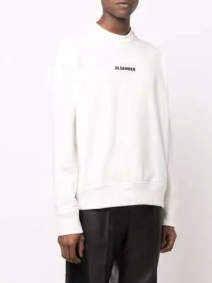 JIL SANDER Logo-print Crew Neck Sweatshirt - White