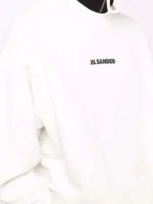 JIL SANDER Logo-print Crew Neck Sweatshirt - White