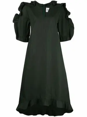 JIL SANDER Ruffled Oversized Midi Dress