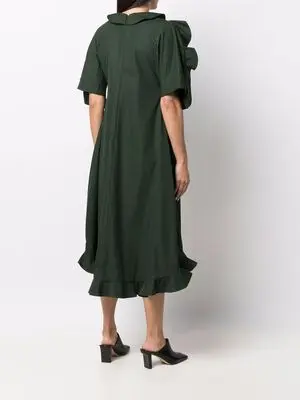JIL SANDER Ruffled Oversized Midi Dress