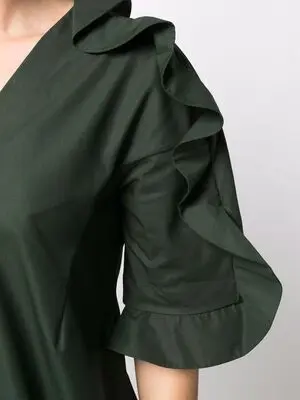JIL SANDER Ruffled Oversized Midi Dress