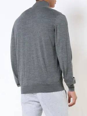 Brunello Cucinelli Zipped Cardigan - Grey