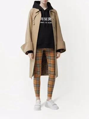 Burberry Check Stretch Jersey Leggings - Brown
