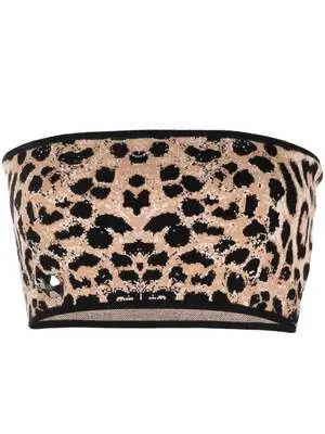 Philipp Plein Leopard-print Bandeau Top