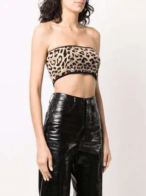 Philipp Plein Leopard-print Bandeau Top