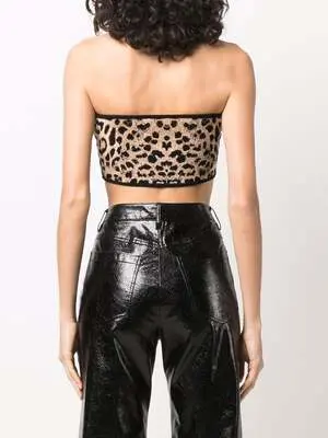 Philipp Plein Leopard-print Bandeau Top