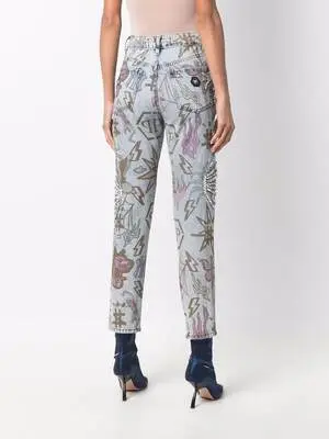 Philipp Plein Tattoo-monogram Boyfriend Jeans