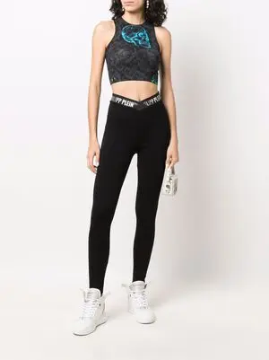 Philipp Plein Logo-embellished Leggings