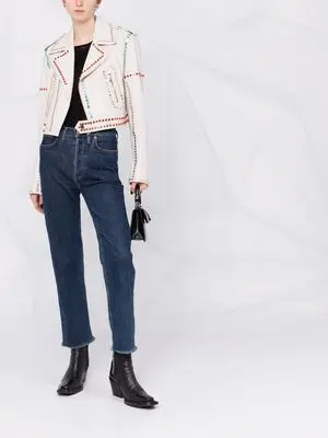 Philipp Plein Crystal-trim Studded Biker Jacket
