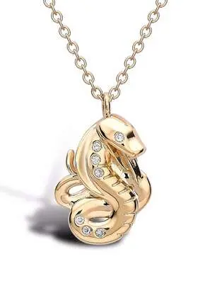 PRAGNELL 18kt Yellow Diamond Snake Pendant Necklace - Gold