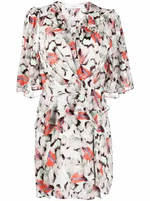IRO PARIS Carlina" Ruffled Abstract Print Dress