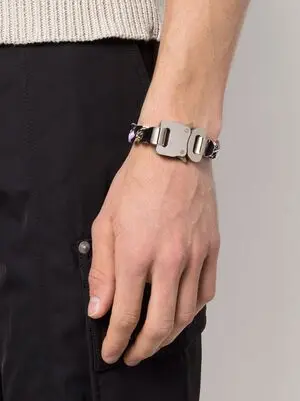 1017 Alyx 9sm Ceramic Buckle Chain Bracelet In Silver - 46% Off