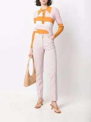 FORTE_FORTE High-waisted Slim Cut Trousers