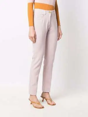 FORTE_FORTE High-waisted Slim Cut Trousers