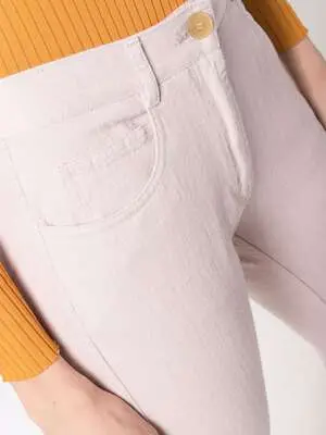 FORTE_FORTE High-waisted Slim Cut Trousers