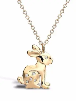 PRAGNELL 18kt Yellow Zodiac Rabbit Diamond Pendant - Gold