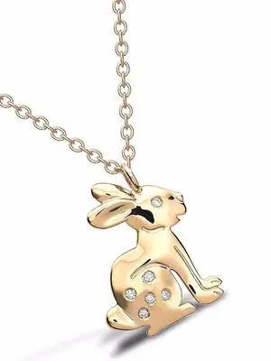 PRAGNELL 18kt Yellow Zodiac Rabbit Diamond Pendant