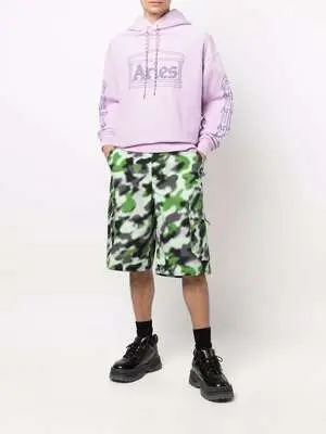 Kenzo Cargo Shorts With Camouflage Print