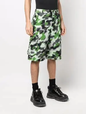 Kenzo Cargo Shorts With Camouflage Print