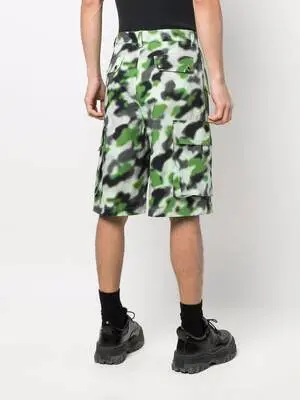 Kenzo Cargo Shorts With Camouflage Print