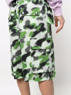 Kenzo Cargo Shorts With Camouflage Print
