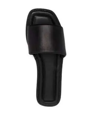 Brunello Cucinelli Monili Leather Slides - Black