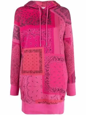 Kenzo Bandana Print Hoodie Dress - Pink