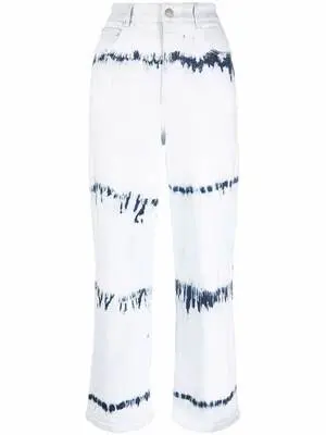 Stella McCartney Cropped Tie-dye Jeans - Blue