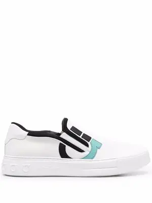 FERRAGAMO Gancini Slip-on Sneakers - White