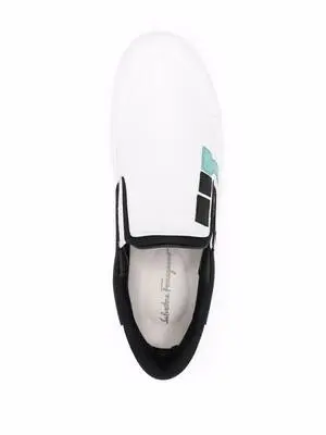 FERRAGAMO Gancini Slip-on Sneakers - White