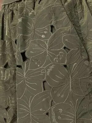 Red Valentino High-waisted Embroidered Shorts - Green