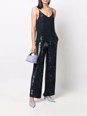 P.a.r.o.s.h Sequined Wide-leg Trousers - Blue