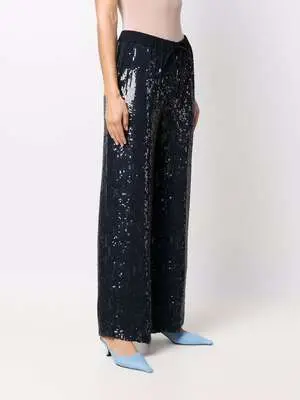 P.a.r.o.s.h Sequined Wide-leg Trousers - Blue