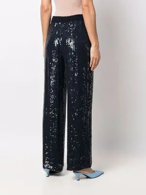 P.a.r.o.s.h Sequined Wide-leg Trousers - Blue