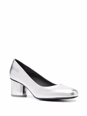 FERRAGAMO Farrah Leather Pumps - Grey